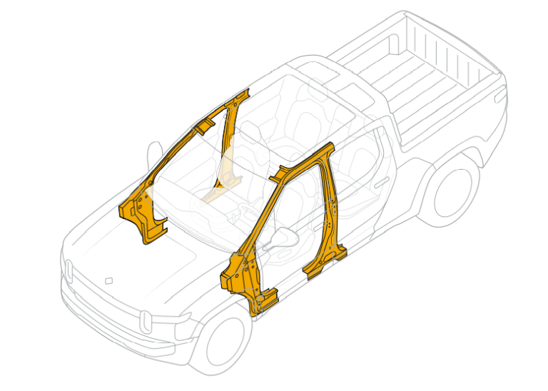 2023 Rivian R1T EV Body Structure - Boron Extrication